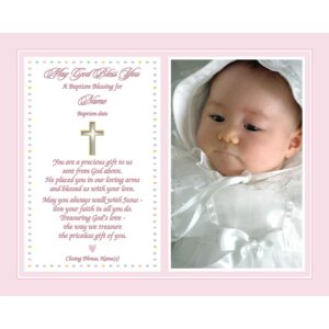 Poetry Gifts Baptism Personalized Blessing for Baby Girl, Customized 8x10 Inch Print