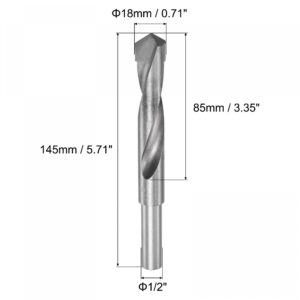 uxcell 18mm Reduced Shank Cemented Carbide Twist Drill Bits for Hardened Steel Stainless Steel, 1/2 Inch Straight Shank