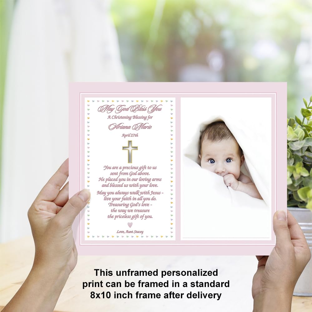 Poetry Gifts Baptism Personalized Blessing for Baby Girl, Customized 8x10 Inch Print