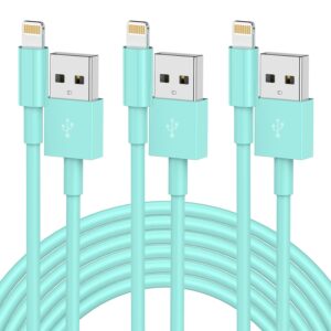 qziiw iphone charger cable 10 ft [apple mfi certified], 3pack 10 feet long usb to lightning cable, apple charging power cord 10 foot for iphone 14 13 12 11 pro max mini xr xs x 9 8 7plus 6 ipad-blue