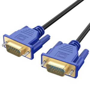 uvooi vga to vga cable 10ft, vga cord for computer monitor gold-plated svga cable 1080p hd15 male to male