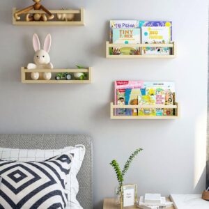 Nursery Book Shelves Set of 2，Nursery Shelves, Kids Book Shelf Perfect for Kids' Room, Bedroom and Bathroom.