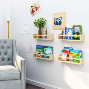 Nursery Book Shelves Set of 2，Nursery Shelves, Kids Book Shelf Perfect for Kids' Room, Bedroom and Bathroom.