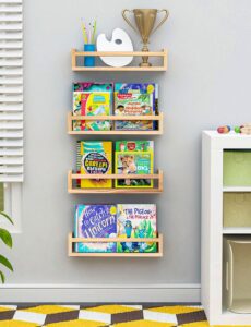 nursery book shelves set of 2，nursery shelves, kids book shelf perfect for kids' room, bedroom and bathroom.