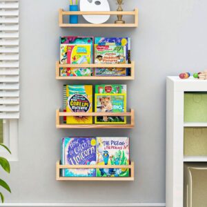 Nursery Book Shelves Set of 2，Nursery Shelves, Kids Book Shelf Perfect for Kids' Room, Bedroom and Bathroom.