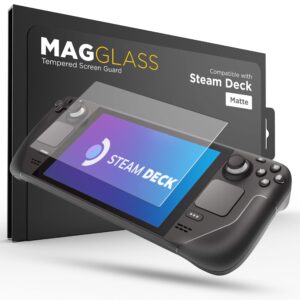 magglass tempered glass designed for steam deck oled/steam deck matte screen protector (7" inch) anti-glare full coverage guard