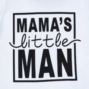 Meihuida Newborn Baby Summer Clothes Boy Mama's Little Man Letter Printed Baby T-Shirt and Shorts 3 6 9 12 18 Months Outfits White 3-6 Months