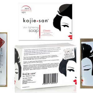 Kojie San Skin and Body Soap 2 Piece Set – Original Kojic Acid, Dark Spot Remover Soap Bar with Coconut & Tea Tree Oil – 65g x 2 Bars & 30g Face Cream