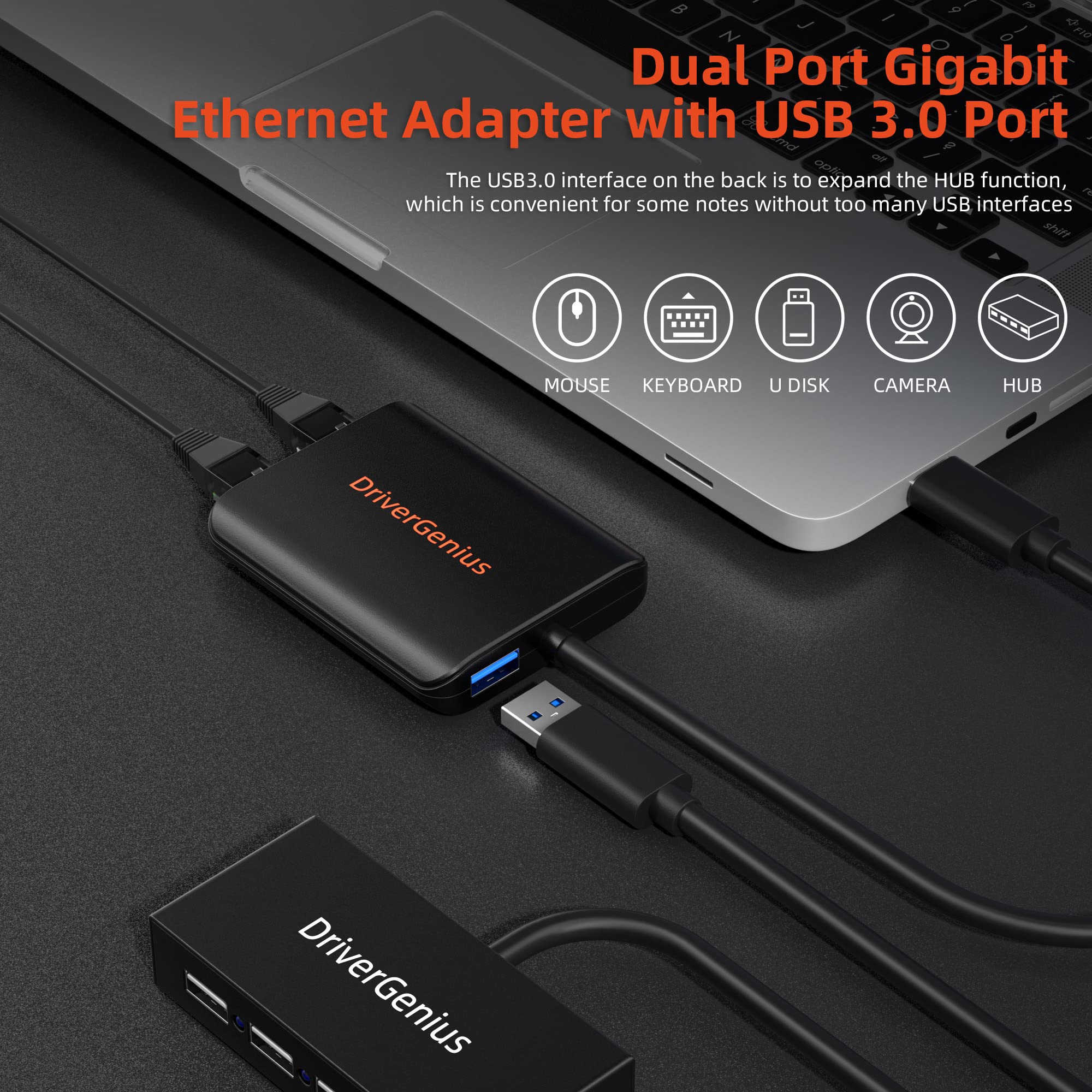 USB 3.0 to Dual Port Gigabit Ethernet Adapter for Business or IT Professionals, CU200