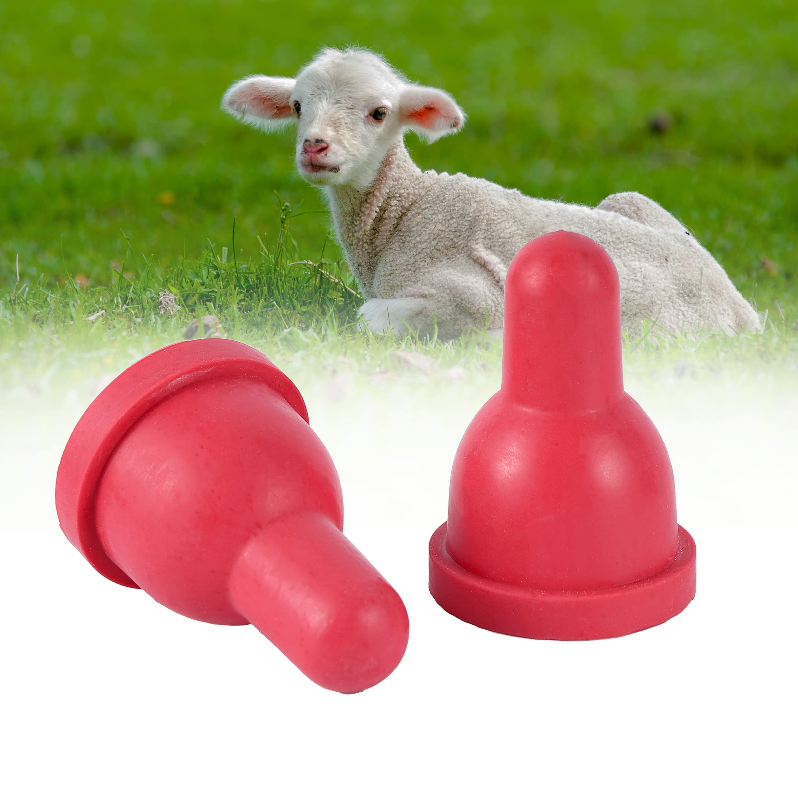 2Pcs Sheep Goat Lamb Milk Nipples Soft Rubber Pacifier for Small Animal Feed Orphaned Lamb