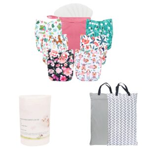 wegreeco washable reusable baby cloth pocket diapers cool animal bundle with diaper liners and cloth diaper bags