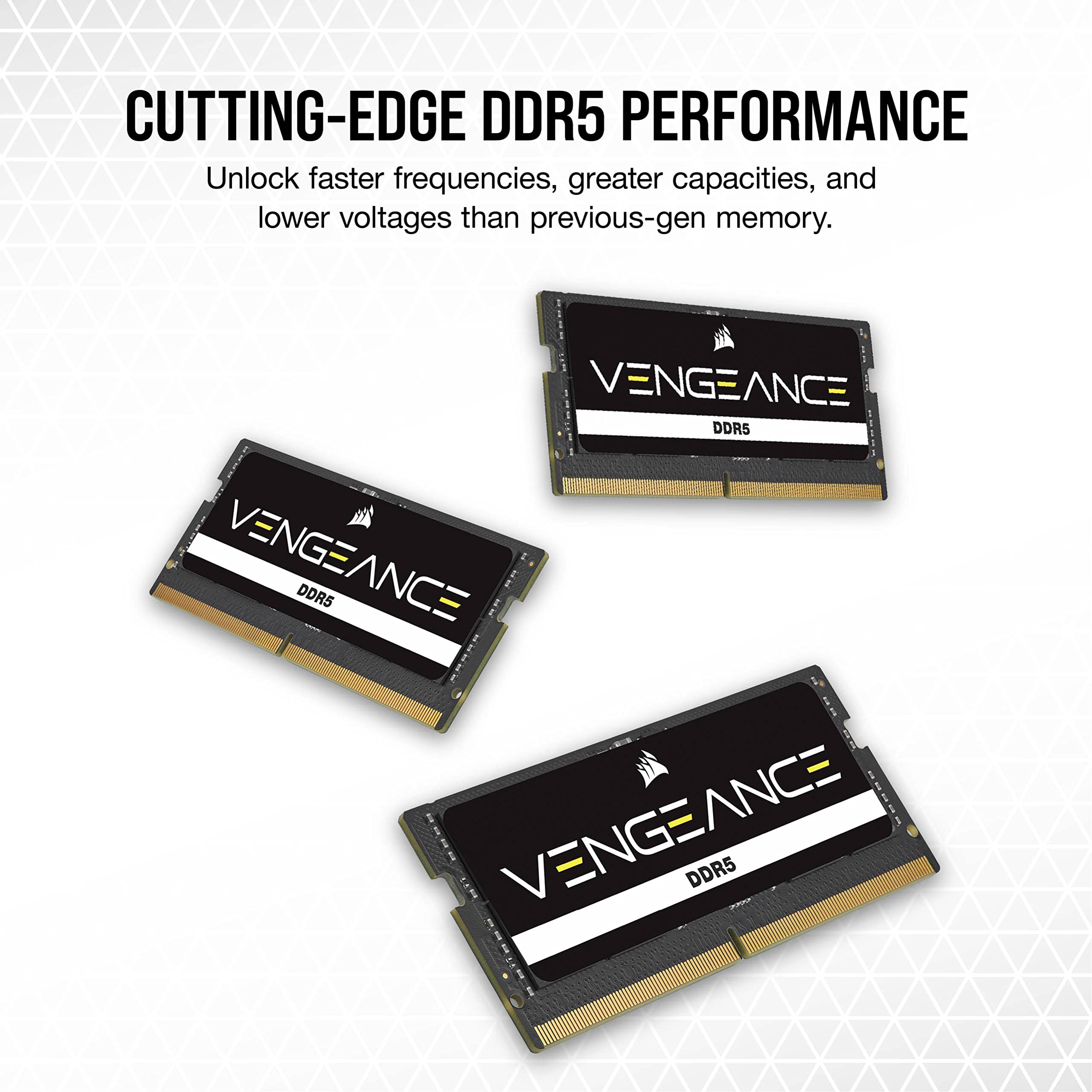 CORSAIR VENGEANCE SODIMM DDR5 RAM 64GB (2x32GB) 4800MHz CL40 Intel XMP iCUE Compatible Computer Memory - Black (CMSX64GX5M2A4800C40)