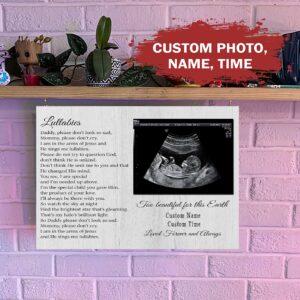 Naughty Puppy Baby Memorial Canvas| Too Beautiful For This Earth Wall Art| Personalized Keepsake Gift Loss of Stillborn Infant Miscarriage| In Loving Memory JC453 (10x8 inch)