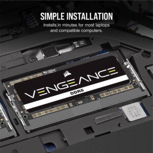 CORSAIR VENGEANCE SODIMM DDR5 RAM 64GB (2x32GB) 4800MHz CL40 Intel XMP iCUE Compatible Computer Memory - Black (CMSX64GX5M2A4800C40)