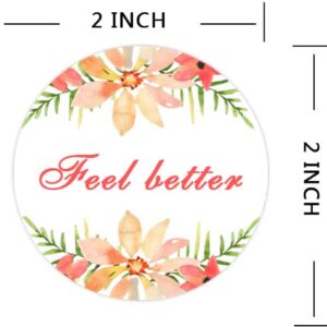 Top label Flower Greeting Label Sympathy Envelope Seals Stickers,2 Inch Get Well and Thinking of You Present Package Stickers,504 Pcs