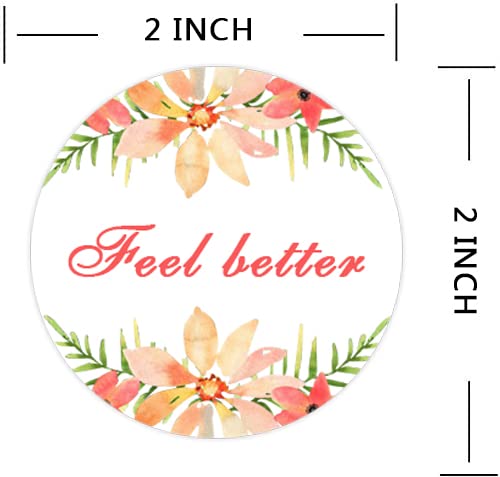 Top label Flower Greeting Label Sympathy Envelope Seals Stickers,2 Inch Get Well and Thinking of You Present Package Stickers,504 Pcs