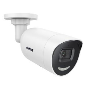 annke ac800 4k security camera outdoor, surveillance ip poe camera with human/vehicle detection, strobe & spotlight alarms, two-way audio, 130 ft night vision, support up to 256gb microsd card