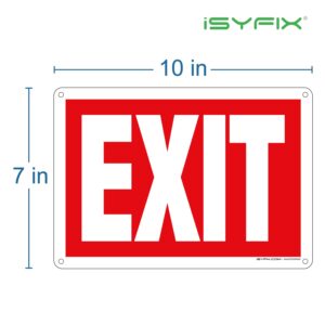 iSYFIX Exit Sign – 2 Pack 10x7 Inch – 40 mil Thick Polystyrene Plastic Sign, Laminated UV, Scratch & Fade Resistance, Waterproof, Indoor & Outdoor, Exit Signs for Exterior.