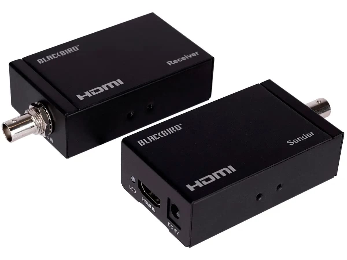 Monoprice HDMI Extender Over Coaxial Cable - Up to 328 Feet (100 Meters) 1080p@60Hz, 6.75Gbps Video Bandwidth, HDCP 1.1, for DVR and DVD Players - Blackbird PRO