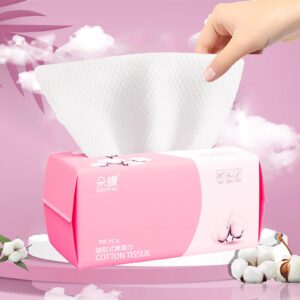 disposable face towel 100 count for washing soft cotton dry wipes facial cloths towelettes for washing and drying, facial tissue for cleansing, skincare and makeup remover