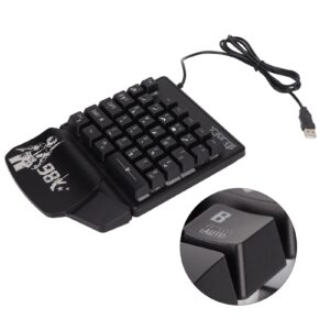 One Handed Gaming Keyboard, 35 Keys Single Led Glowing Small Keyboard Ergonomic Design Mini F5 Gaming Keyboard for Esports Game