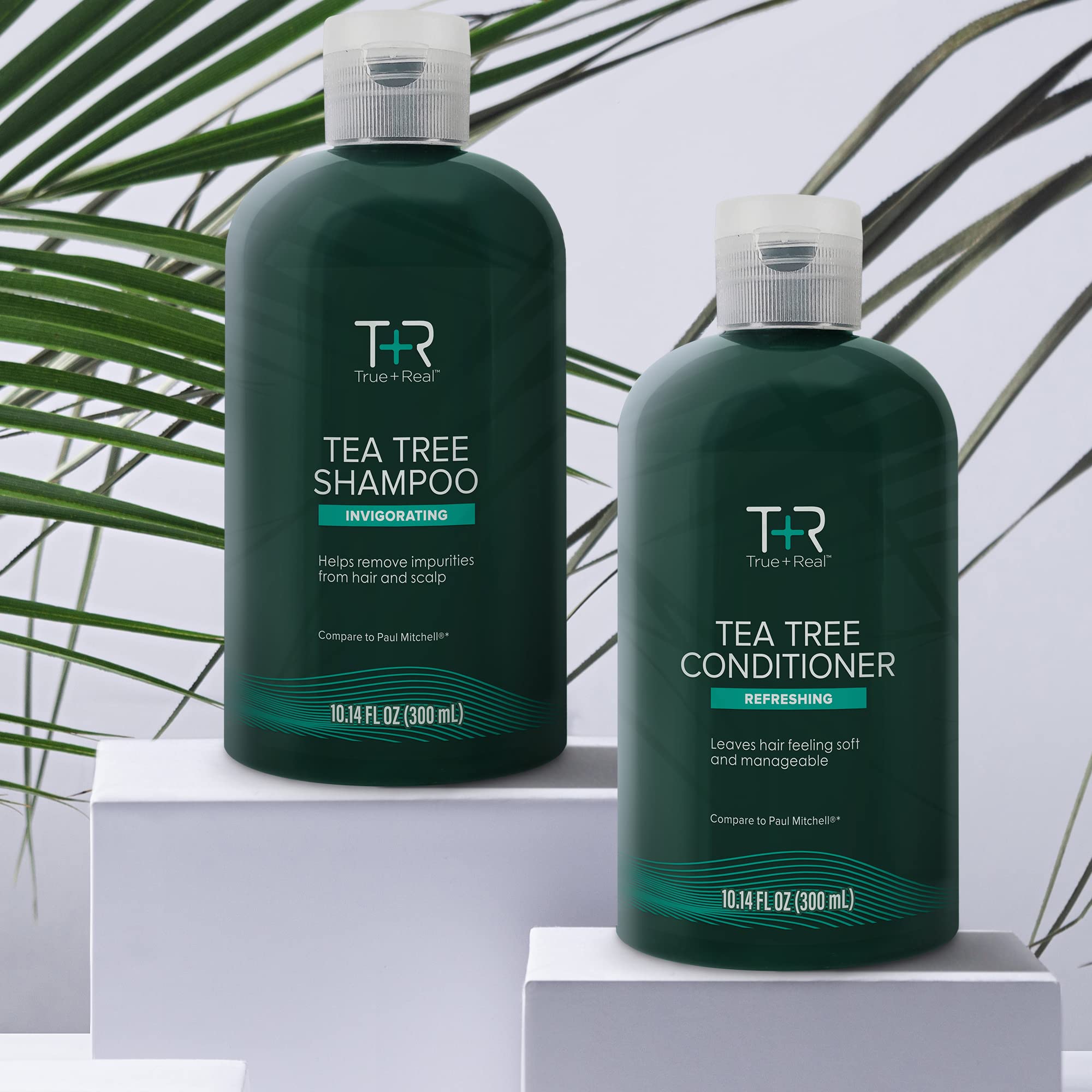 True+Real Tea Tree Shampoo, Invigorating Deep Clean Scalp Care, Refreshing Mint Scent, For All Hair Types, 10.14 oz