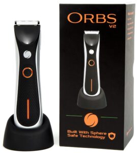 orbs™ v2 electric groin hair trimmer for men w/two speeds, premium ball & body groomer shaver for men, fully waterproof mens trimmer w/replaceable ceramic blade heads, 90 min battery life