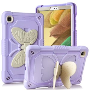 vofuoe for samsung galaxy tab a7 lite case 2021 with kickstand butterfly wings 2 in 1 heavy duty shockproof protective tablet cover kids girls for galaxy tab a7 lite 8.3 inch sm-t220/t225 - purple