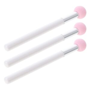 binaryabc foundation sponge powder brush,makeup puff makeup brush sponge applicator concealer brush,3pcs (pink)