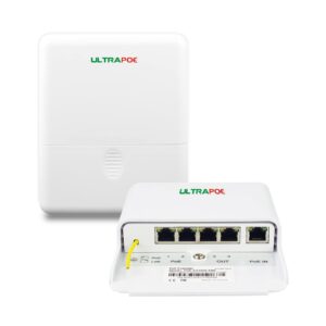 ultrapoe 4 port outdoor gigabit poe++ extender, up to 100m/330ft ethernet over copper wire, ieee 802.3af/at compliant, plug and play