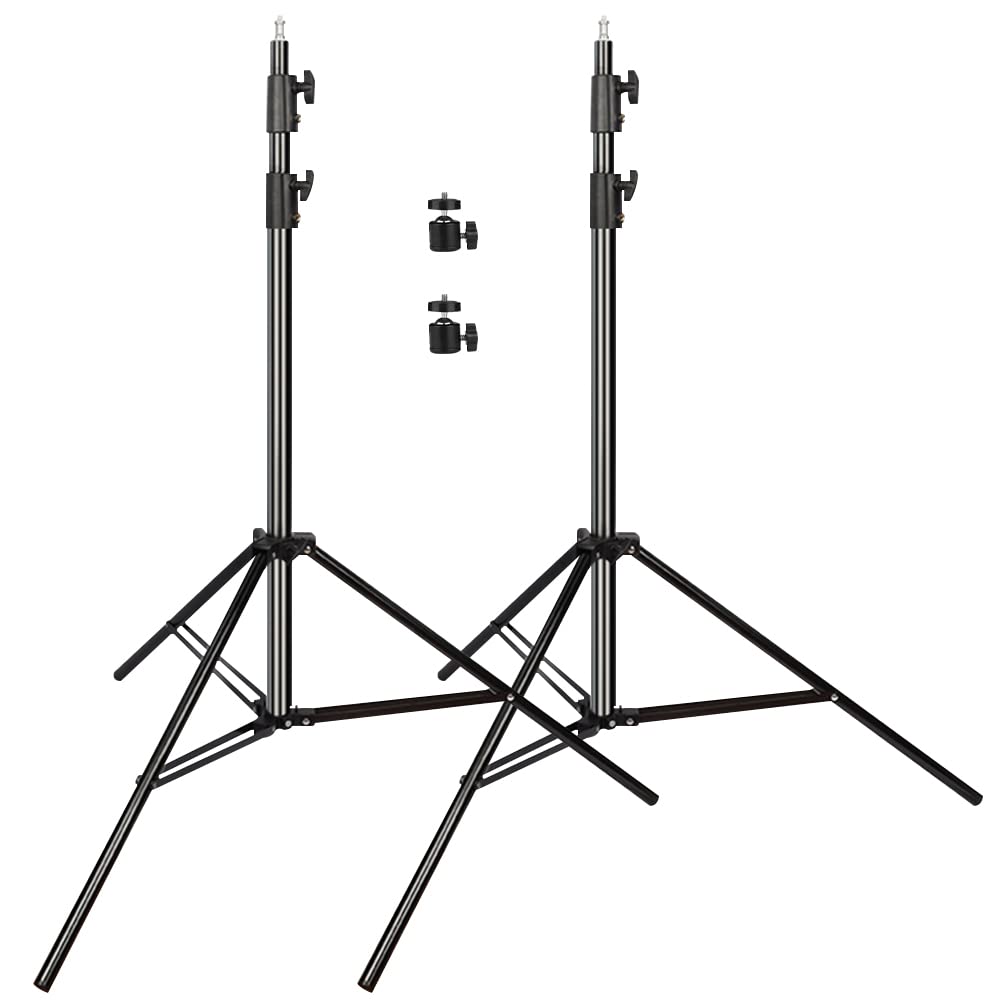 Heavy Duty Light Stand 9.5ft, Aluminum Alloy Lights Stand Spring Cushioned Adjustable Photo Video Lighting Stand, Photography Studio Tripod Stands for Flash LED Video Lights, Ring Lighting, Softboxes