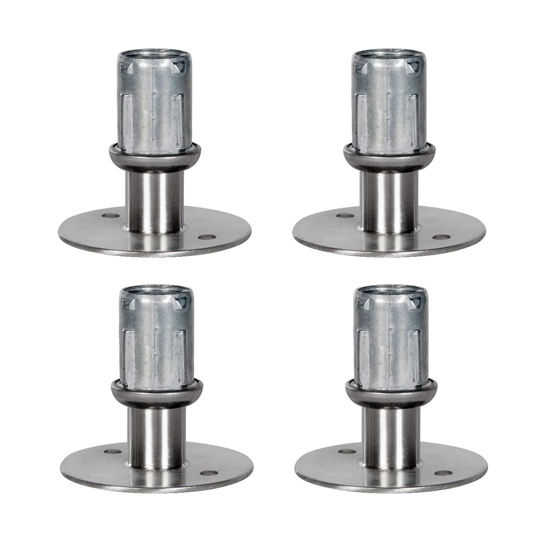 AmGood 35" Galvanized Steel Legs for Work Tables with Adjustable Stainless Steel Flanged Foot | Set of 4 Legs