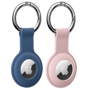 colorcoral classic silicone holder case for airtags pink+navy