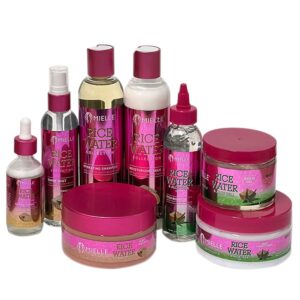 mielle - rice water & aloe vera blend - length retention for dry & damaged hair sulfate-free shampoo, moisturizing milk, pink