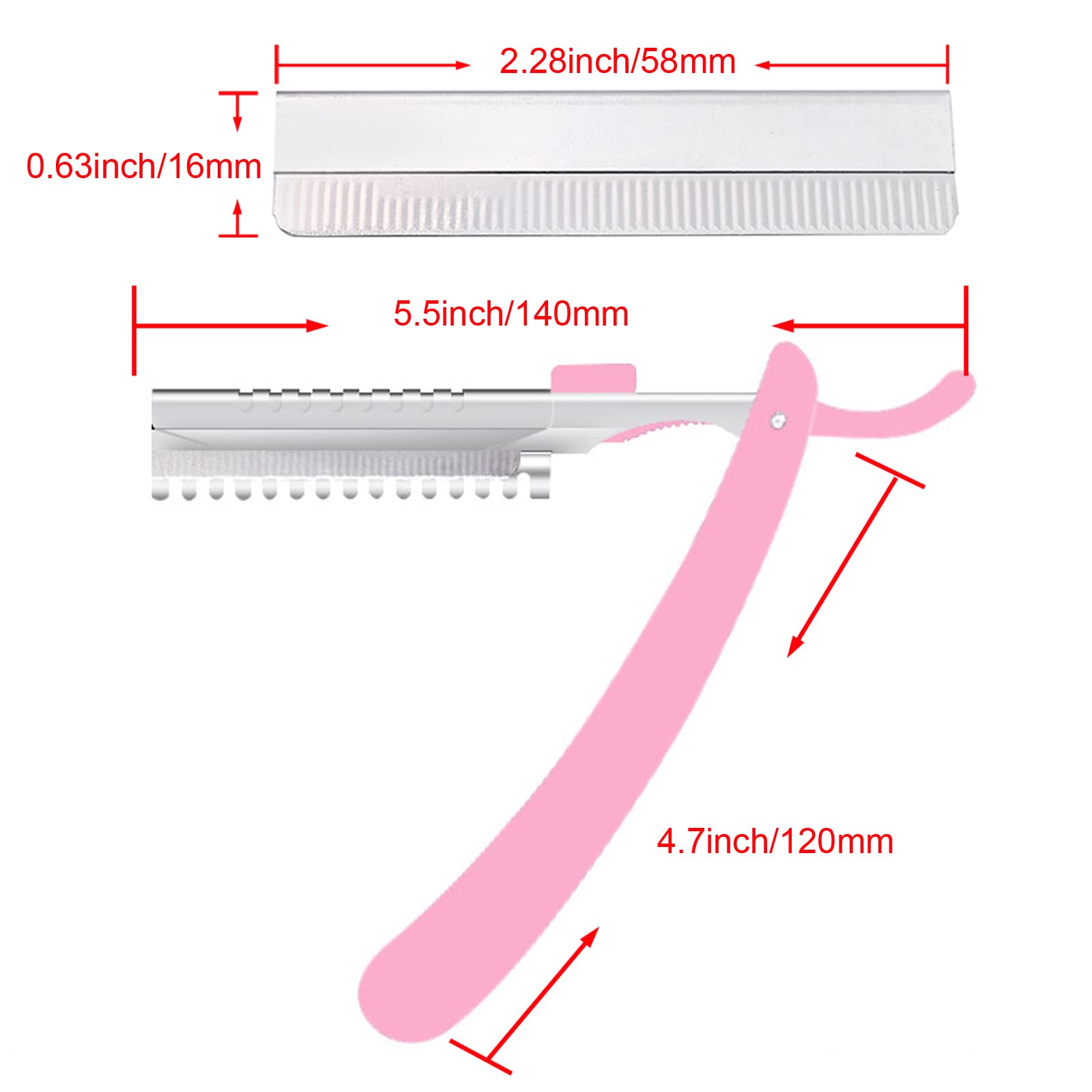 RESHANG Single Edge Razor with 30 Blades, Multipurpose for Eyebrow Razors, Hair Trimmer Body, Face Razors Women Men, Reusable a Protective Case, Pink