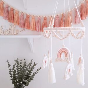 boho rainbow nursery mobile,neutral baby crib mobile,baby mobile for crib,crib mobile for girls,macrame rainbow decor,boho crib mobile kids room nursery decor