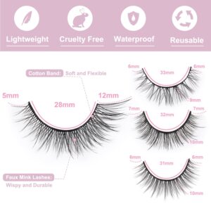 Natural Lashes Wispy Faux Mink Eyelashes Natural Look 4 Style Kiromiro False Lashes 3D Fluffy Strip Lashes Pack