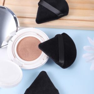 Pimoys 15 Pieces Powder Puff Triangle Makeup Sponge Setting Powder Puffs for Loose Powder Velour Puff for Face Exquisite Makeup Eyes Contouring, Blender Sponge Beauty Makeup Tool(Black)