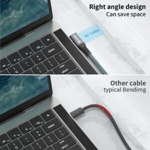 Cable Compatible with Thunderbolt 4 Cable 6.6ft, Right Angle USB4 Cable, with 40Gbps Data Transfer, PD100W Charging, Nylon Braided USB C Cable, Single 8K or Dual 4K Display, for MacBook Pro/Air