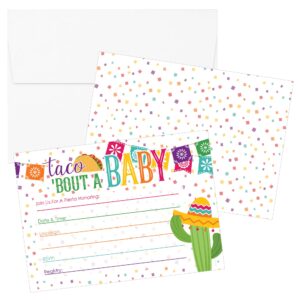 distinctivs taco 'bout a baby fiesta baby shower party invitations - 10 cards with envelopes