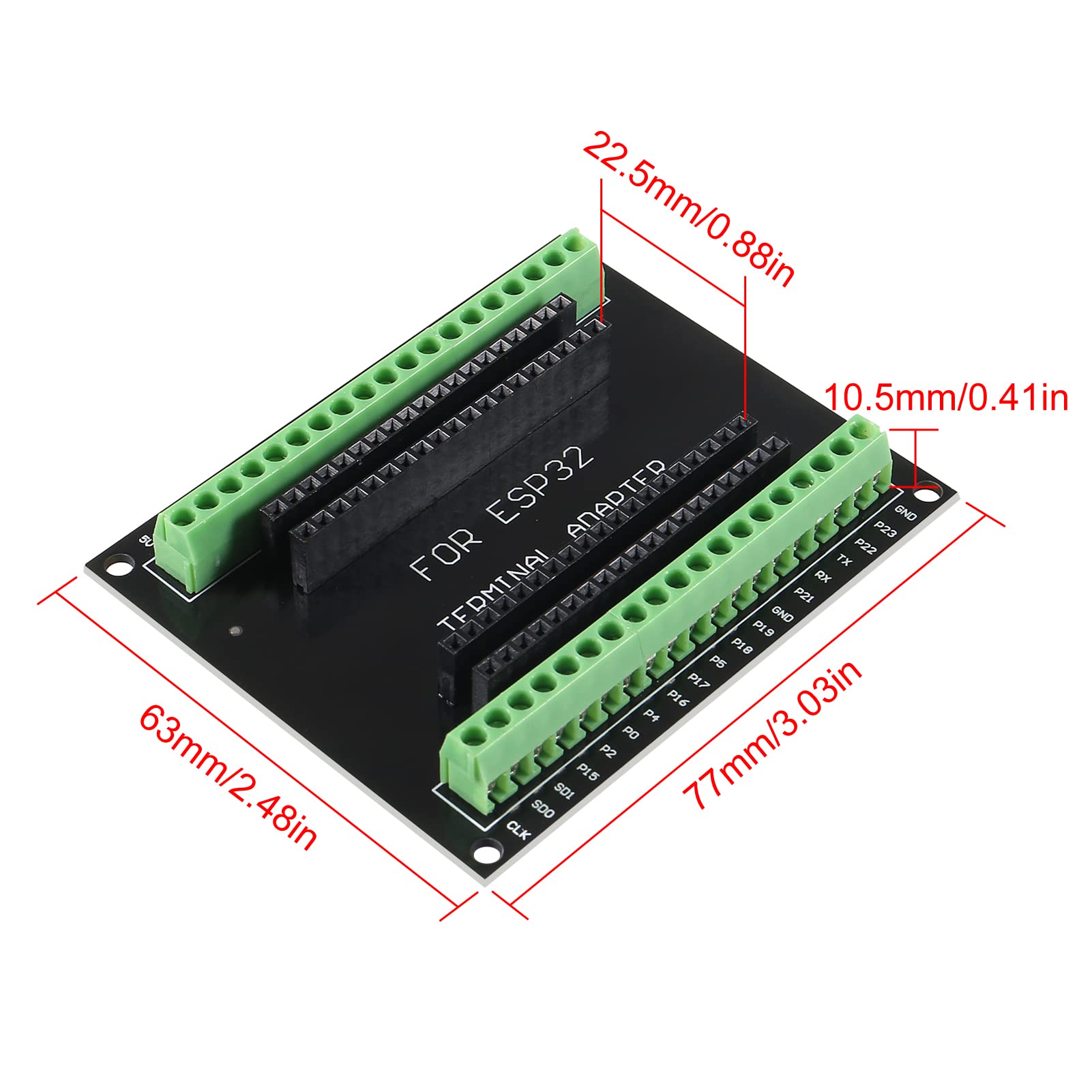 3PCS ESP32 Breakout Board GPIO 1 into 2 Compatible with 38 Pins ESP32S ESP32 Development Board 2.4 GHz Dual Core WLAN WiFi + Bluetooth 2-in-1 Microcontroller ESP-WROOM-32 Chip for Arduino