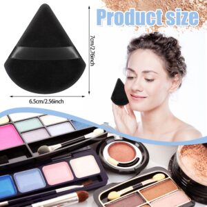 Pimoys 15 Pieces Powder Puff Triangle Makeup Sponge Setting Powder Puffs for Loose Powder Velour Puff for Face Exquisite Makeup Eyes Contouring, Blender Sponge Beauty Makeup Tool(Black)