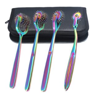 aaprotools special edition multi rainbow color pinwheel wartenberg neurological sensory diagnostic, 1,3,5,7 set with case