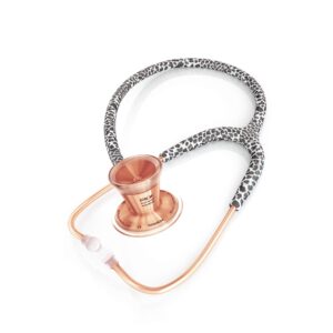 MDF Instruments Snow Leopard Rose Gold ProCardial Cardiology Stethoscope + MDF Pediatric and Neonatal Attachments with Clip