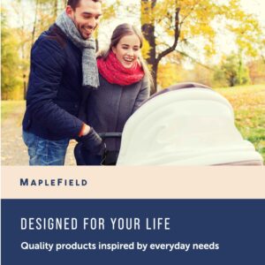 Maplefield Baby Stroller Hooks with Large Carabiner Clip - 4 Pack - Great for Organizing Diaper Bags, Purses, and Shopping Bags - Easy-to-Attach Design for On-The-Go Parents - Stroller Accessories