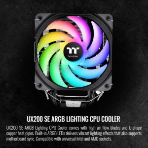 Thermaltake UX200 ARGB Sync CPU Cooler with 16.8M Color LEDs, 170W, Hydraulic Bearing, Universal Socket - For Desktops