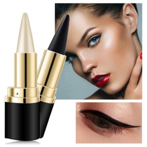 Aaiffey 2 Colors Gel Eyeliner Set,Quick-Dry Cream Eyeliner Waterproof and Smudge Proof Eye-liner Pencil Long-Lasting Matte Black Eyeliner Stick for Women Girls (01 Silver+04 Black)