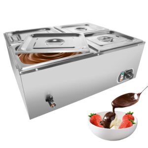 aldkitchen bain marie steam warmer | electric buffet food warmer | stainless steel | 110v (4 tanks)