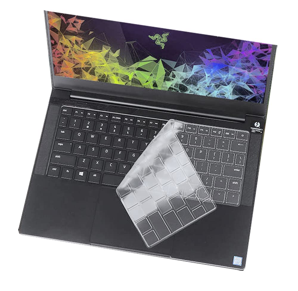 Clear TPU Keyboard Cover Skin Compatible with 2020 13.3 inch Razer Blade Stealth 13 Gaming Laptop, 2022 2021 2020 14" Razer Blade 14 Laptop, 2020 13.4" Razer Book 13 Laptop