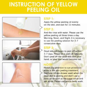 Peeling Oil for Dark Skin, Yellow Peeling Oil, Strong Peeling Oil Extra Strength, Exfoliating Peeling Solution for Body All Skin Type -110ML/3.66 OZ